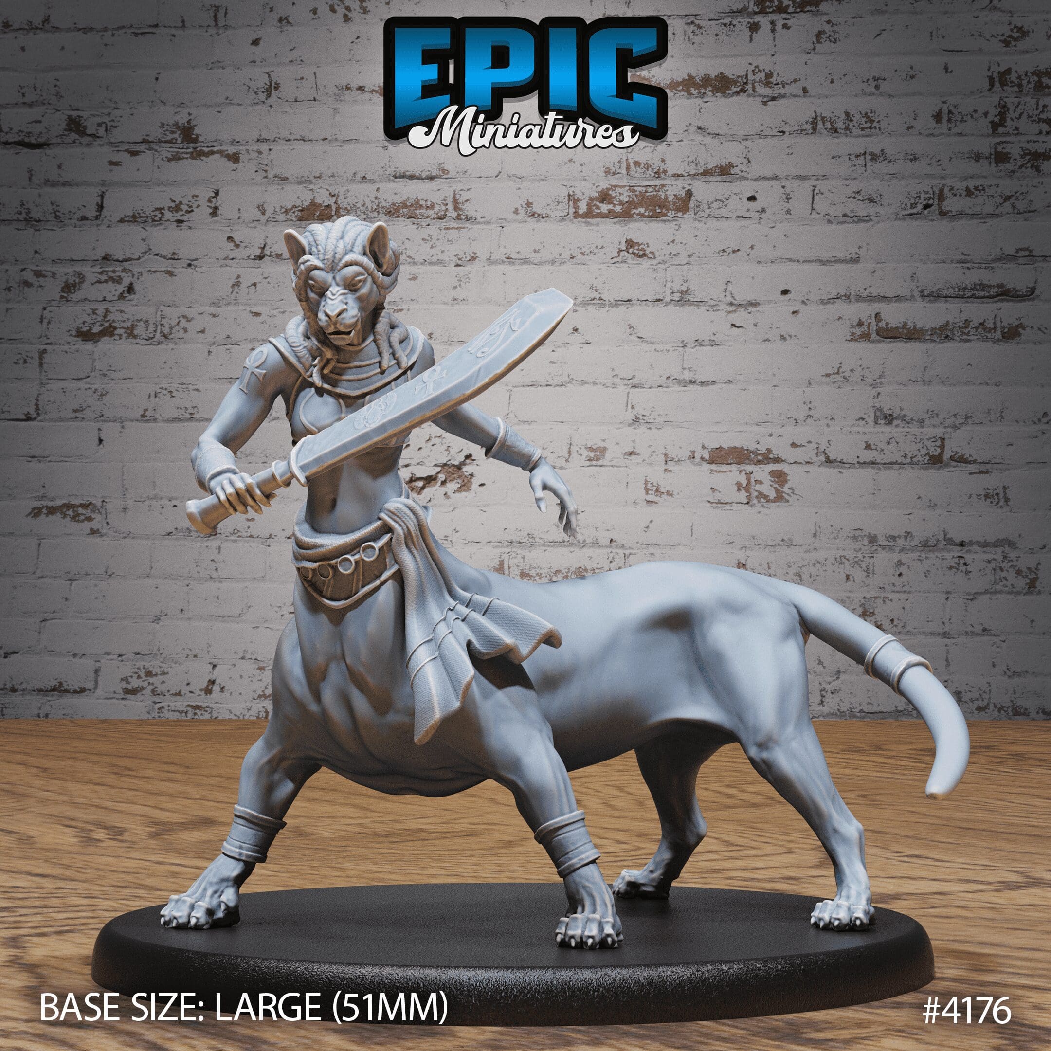 Centauro Leão Devoto de Bast Espada - Bone Dry Desert - Epic Miniatures ...